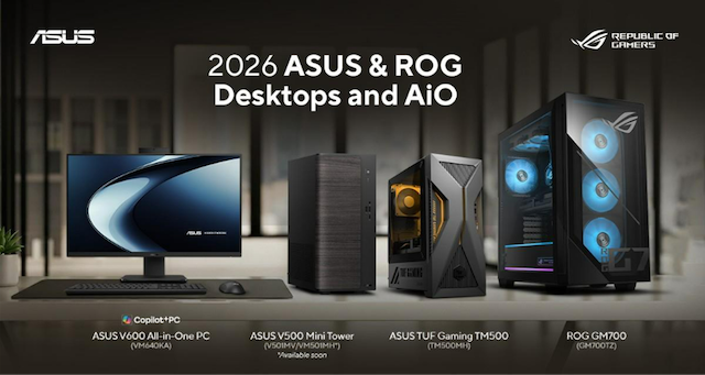 ASUS rolls out 2026 lineup of desktop and AiO PCs | Back End News